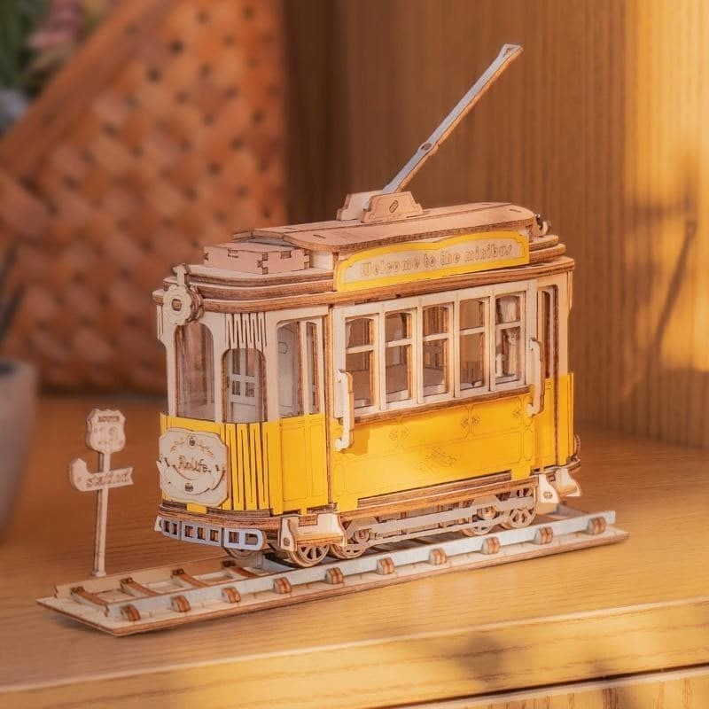 Rolife Retro Tramcar Wooden Model Kit